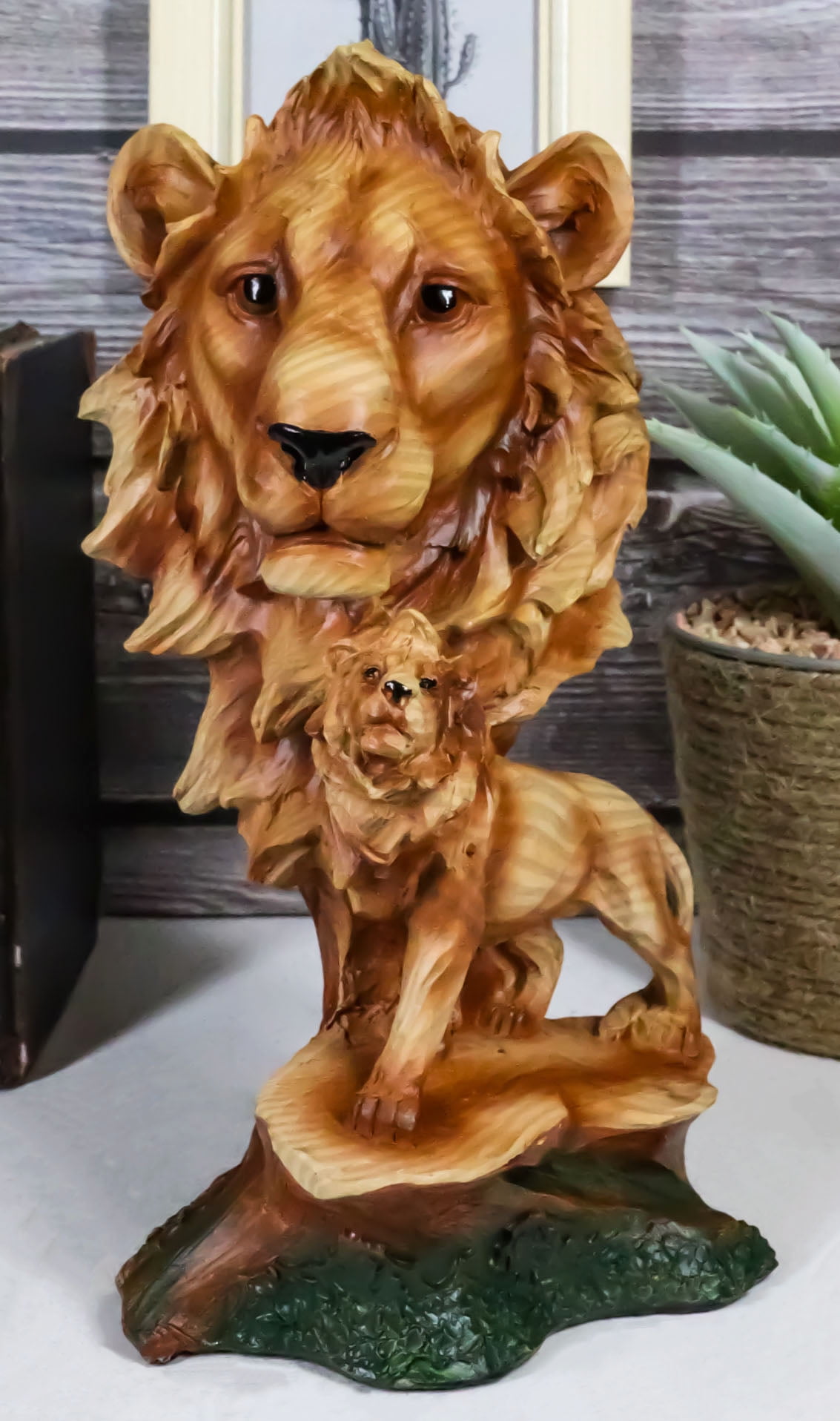 Ebros African Safari Lion Bust Statue 9"H Lion King Pride Rock Faux ...