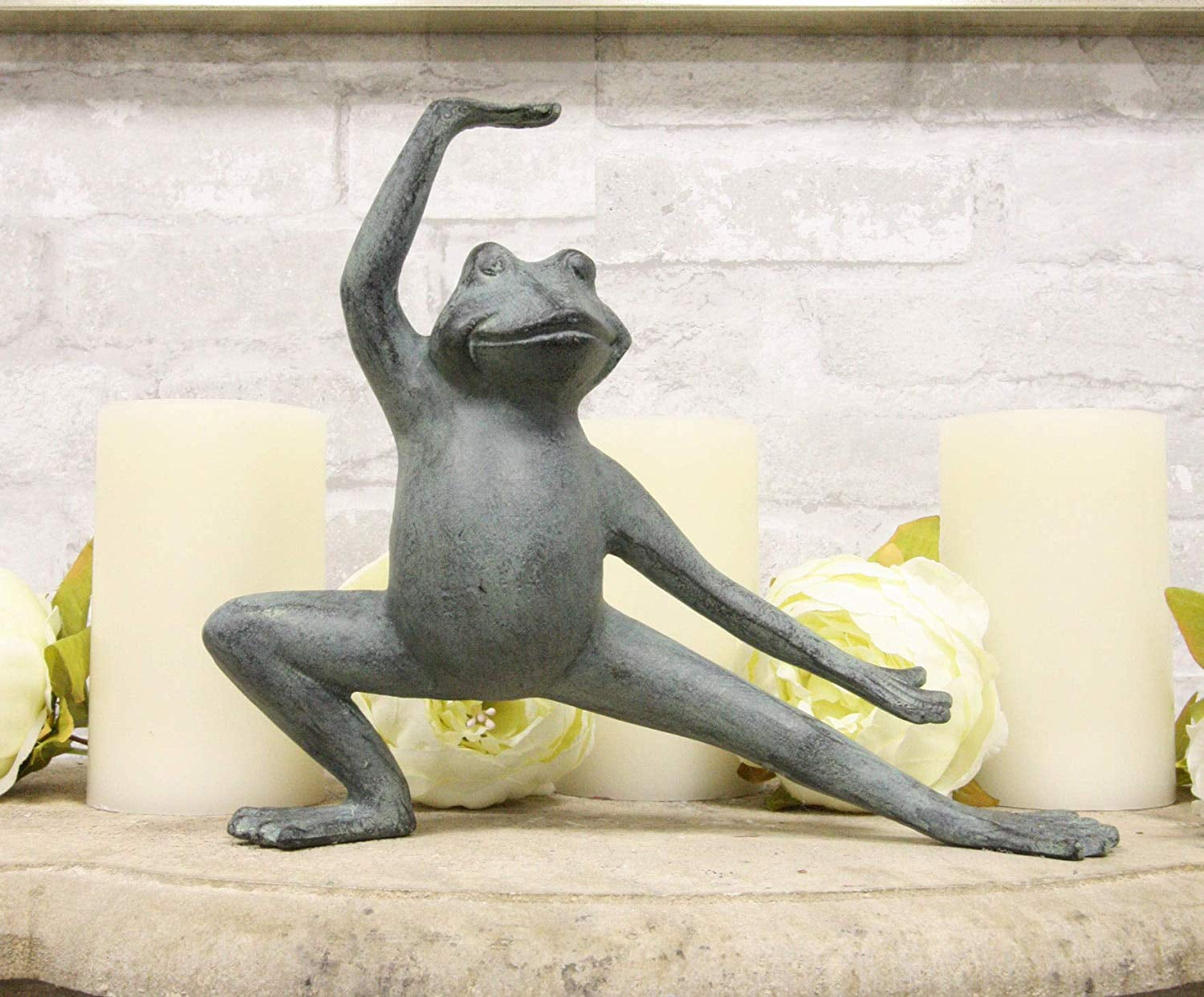 Ebros Aluminum Whimsical Tai Chi Kung Fu Frog Crouching Stance Garden ...