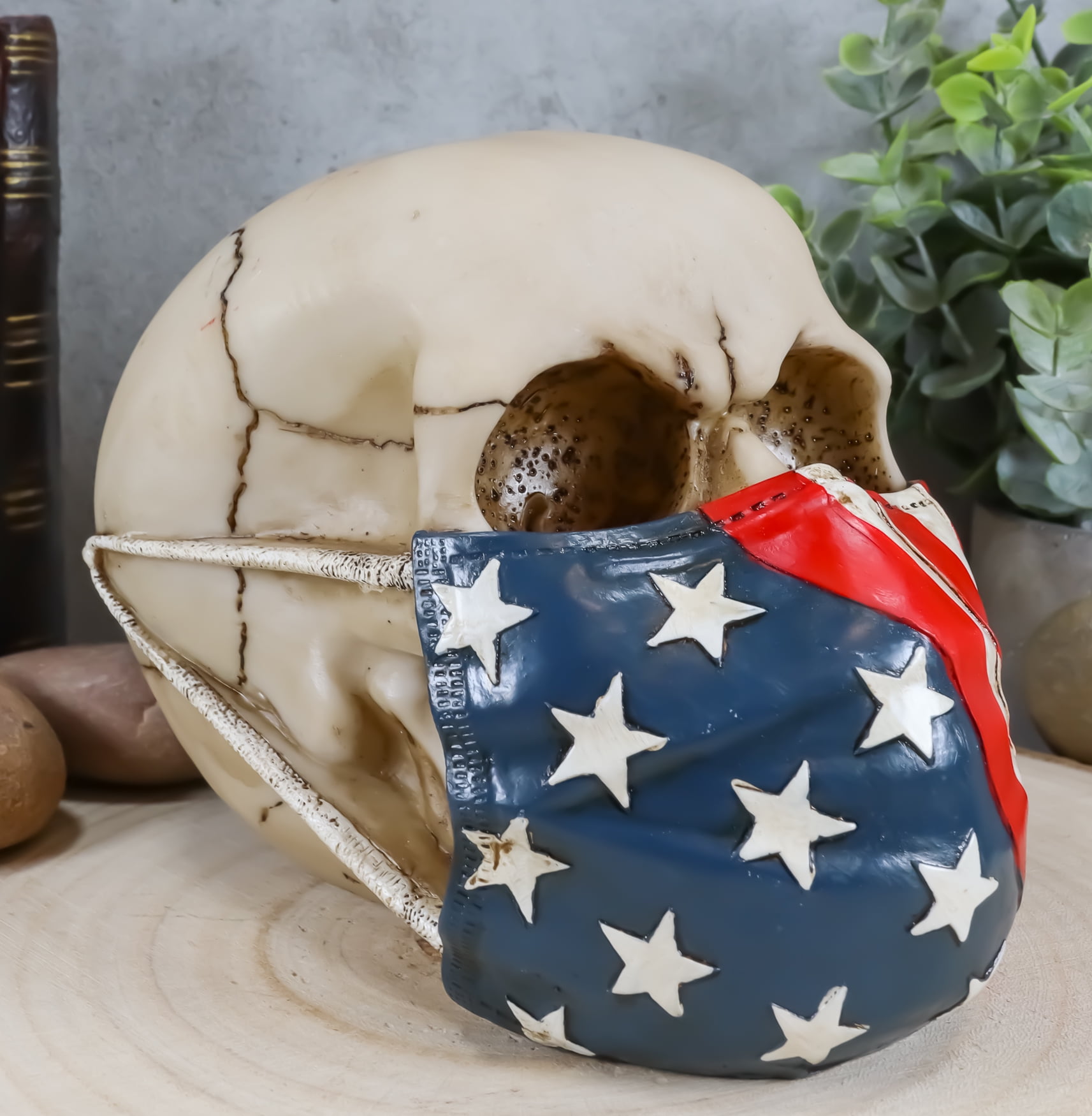 Ebros American Flag Star Spangled Banner Mask On Skull Decorative ...