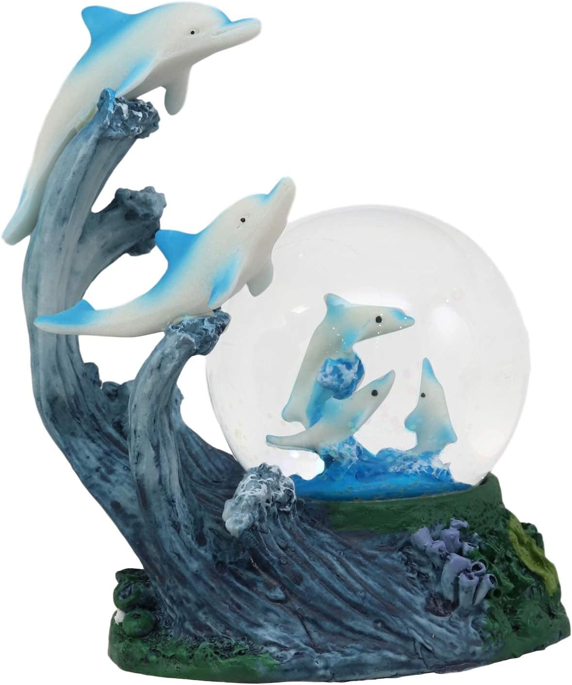 Ebros Aqua Marine Life Dolphin Family Rising with The s Snow Water ...