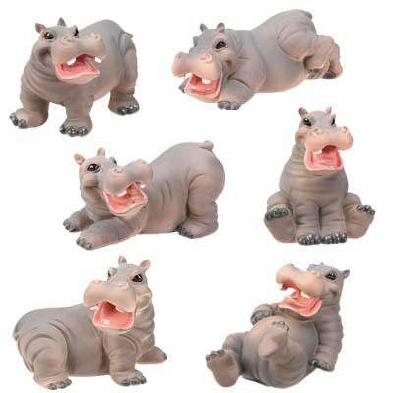 Ebros Gift Exclusive Baby Hippo 6pc Figurine Set, 2"-3.5" Tall, Hand ...