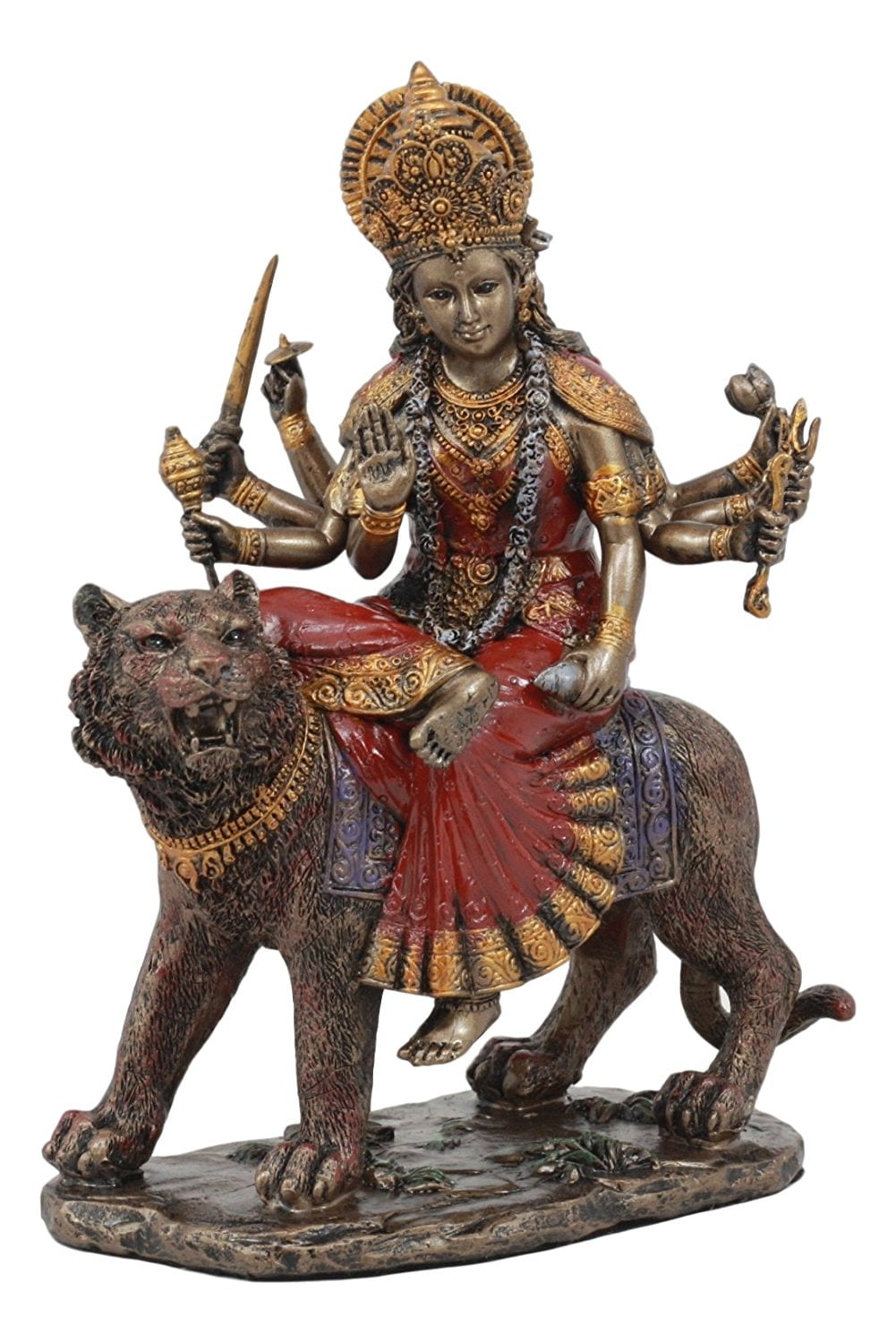 Ebros Bronzed Eight Handed Hindu Goddess Durga Sitting On Bahan Tiger ...
