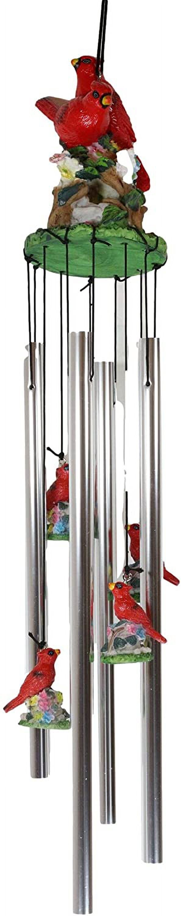 Ebros Cardinal s Lovers Couple Wind Chime Patio Garden 21" Long ...