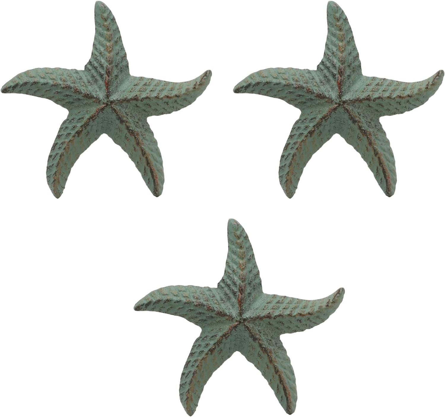Ebros Cast Iron Ocean Coral Sea Star Shell Starfish ative Accent Statue in Rustic Green ...