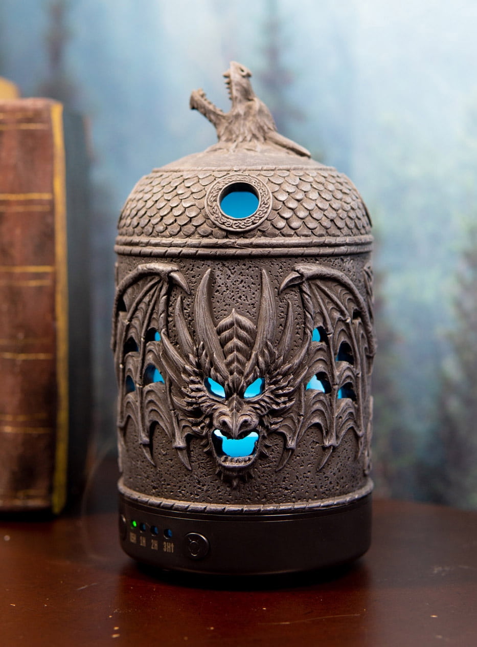 Ebros Celtic Knotwork Winged Dragon Skull Oil Diffuser With Colorful ...