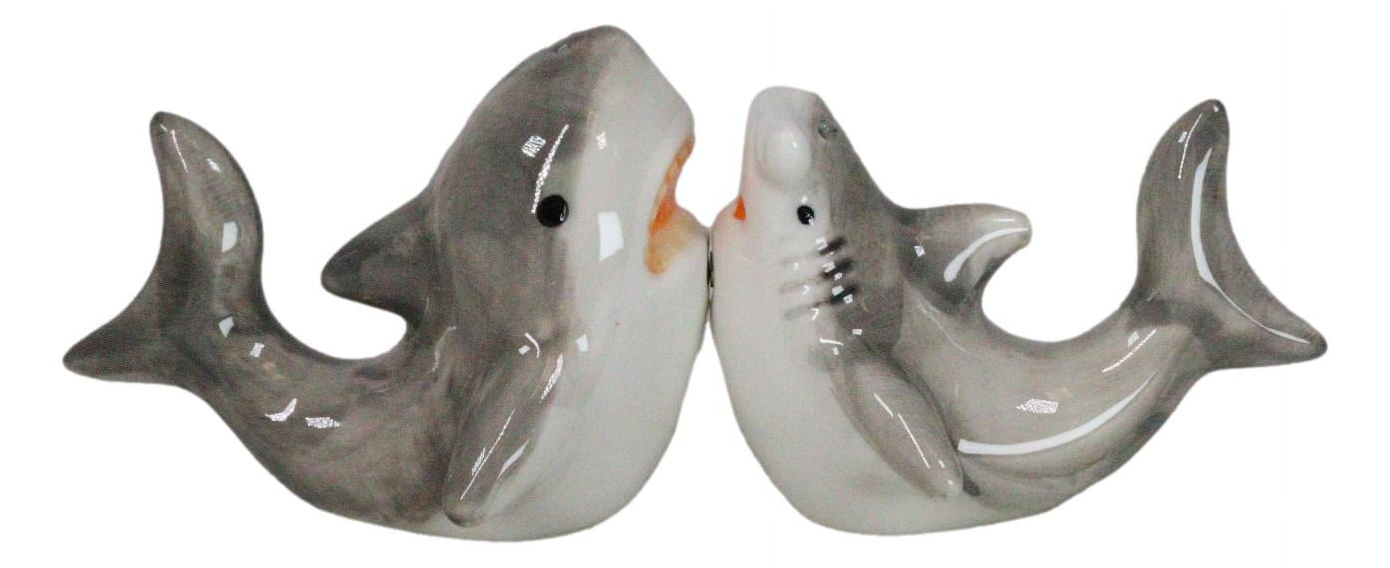 Ebros Ceramic Ocean Marine Great White & Hammerhead Sharks Salt Pepper ...