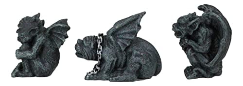 Ebros Chained Gothic Stoic Gargoyles Chimera Castle Guardians Figurines ...