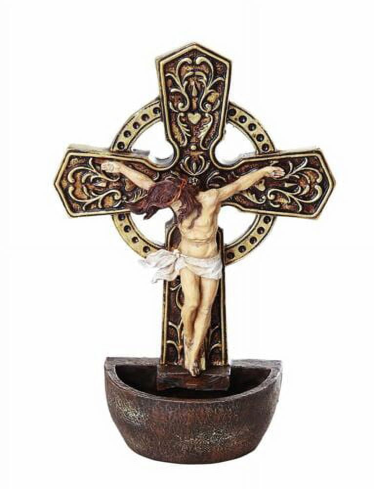 Ebros Christ Crucifix Holy Water Font Wall Decor 6.75" Inches Tall ...