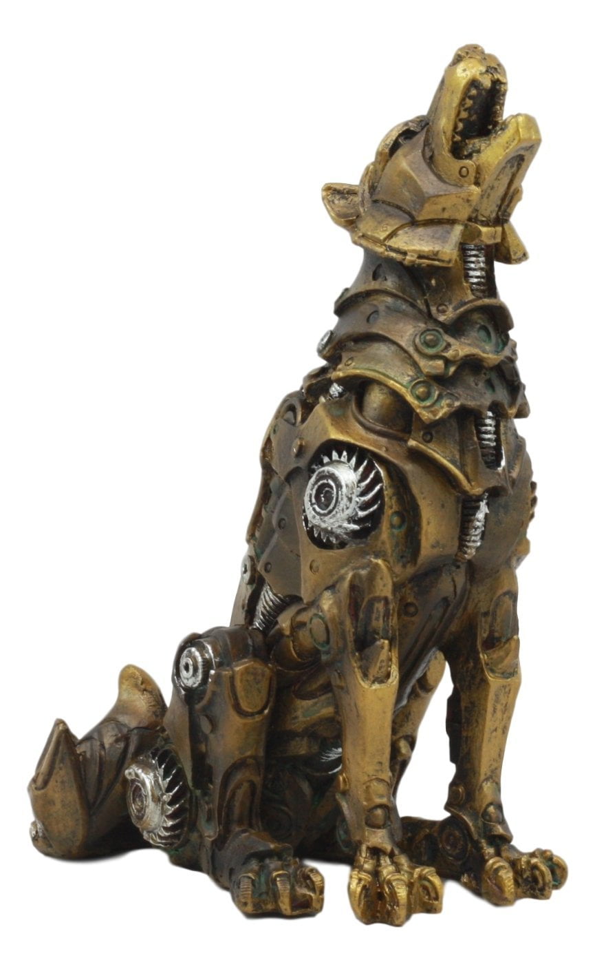 Ebros Denizen Of Twilight Steampunk Wolf Howling Statue 6" Tall Lycan ...