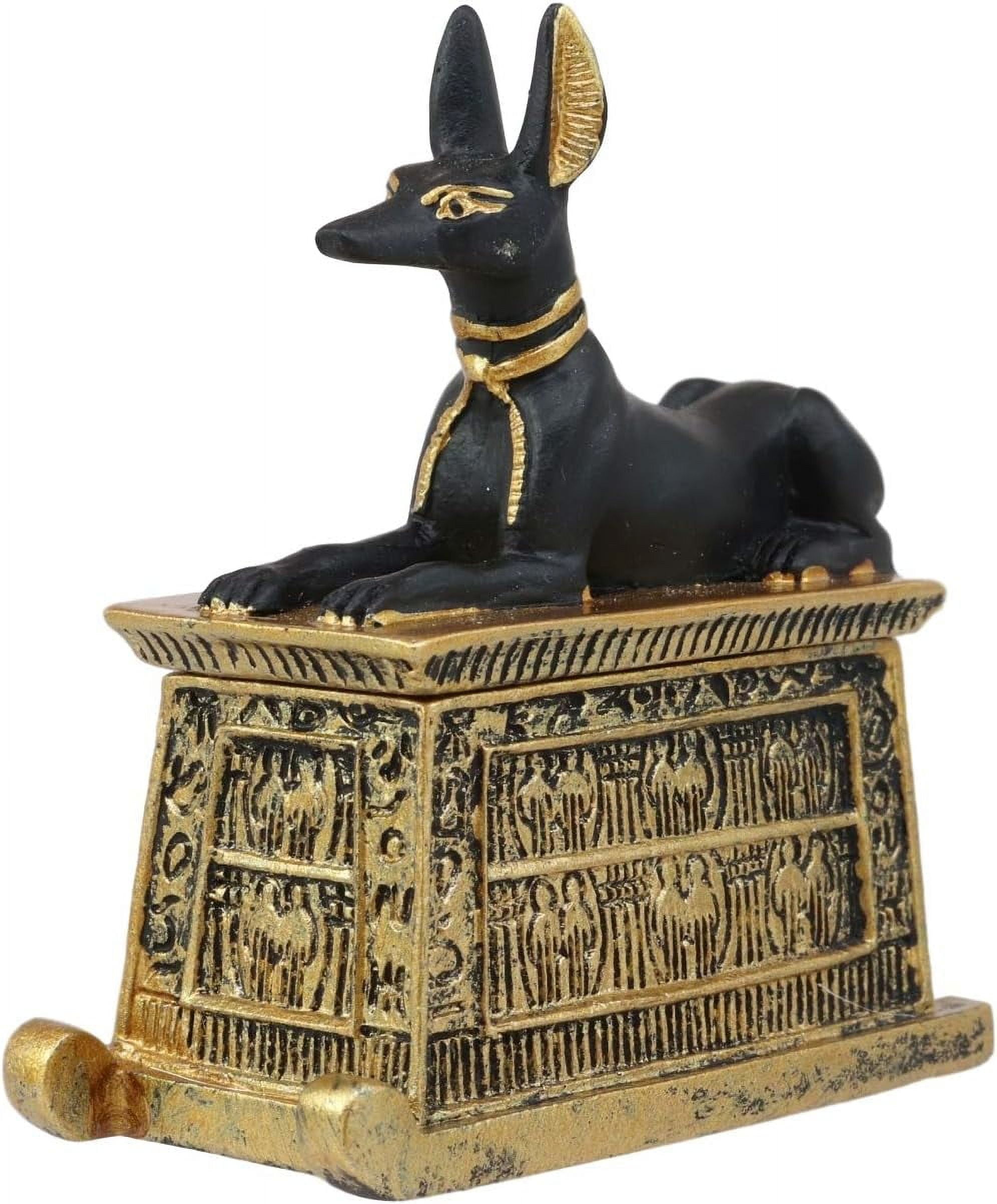 Ebros Egyptian God Hieroglyphic Anubis Dog Egyptian Miniature Cartouche ...