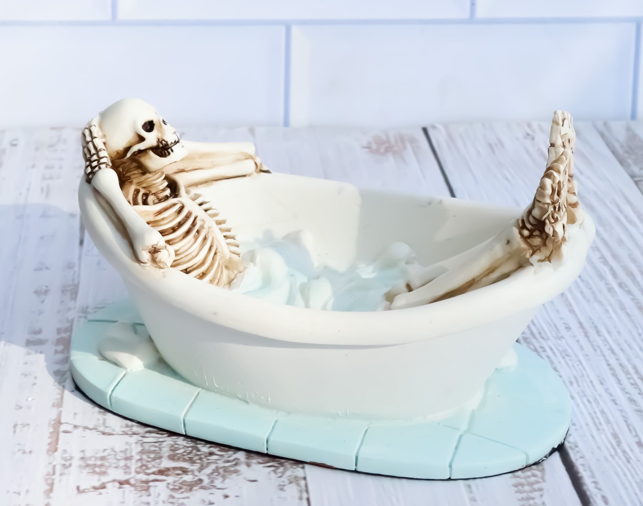 Ebros Eternal Afterlife Skeleton Soaking in Bubble Bath Tub Macabre ...