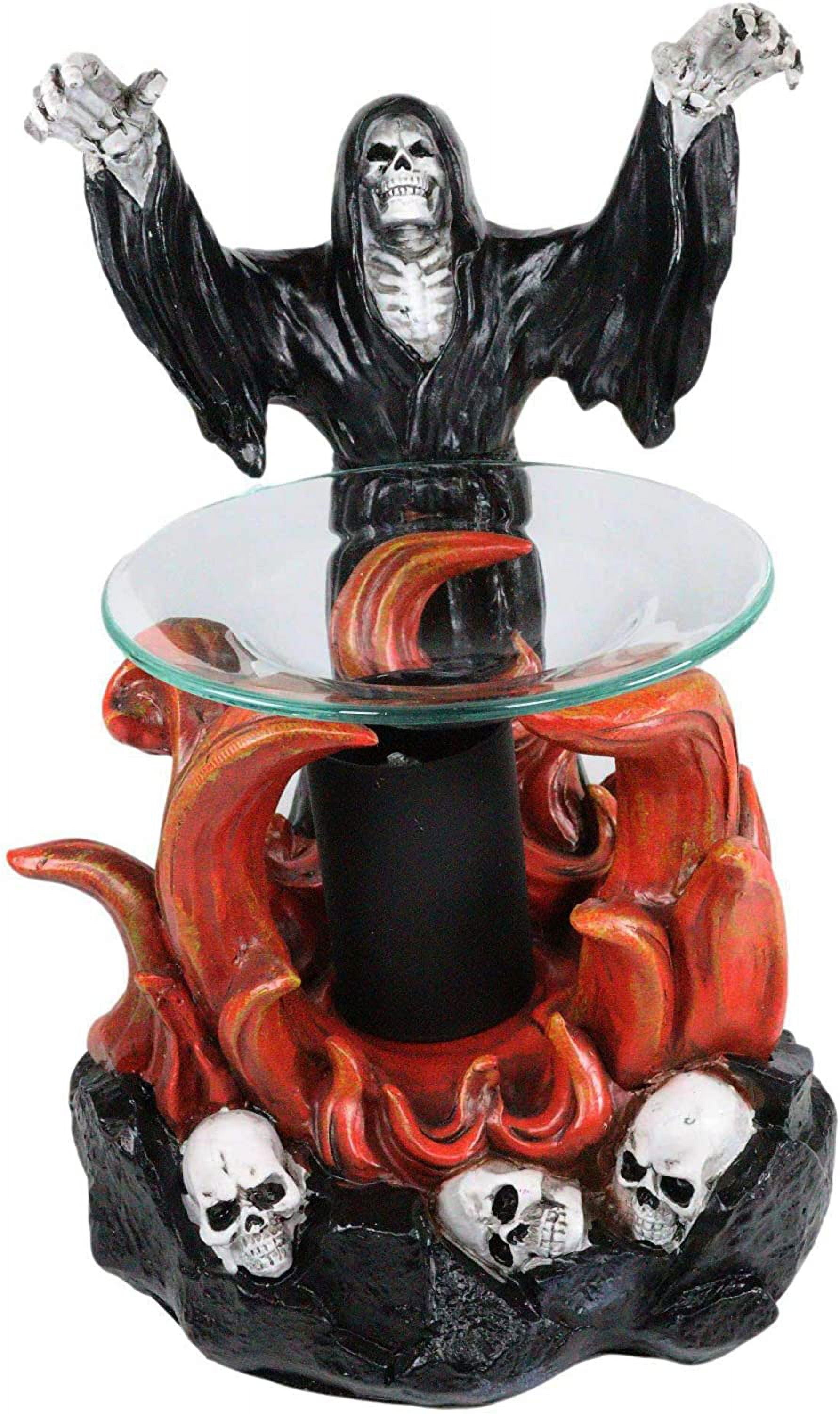 Ebros Fantasy Macabre Dark Conjuring Grim Reaper with Fire Magic ...