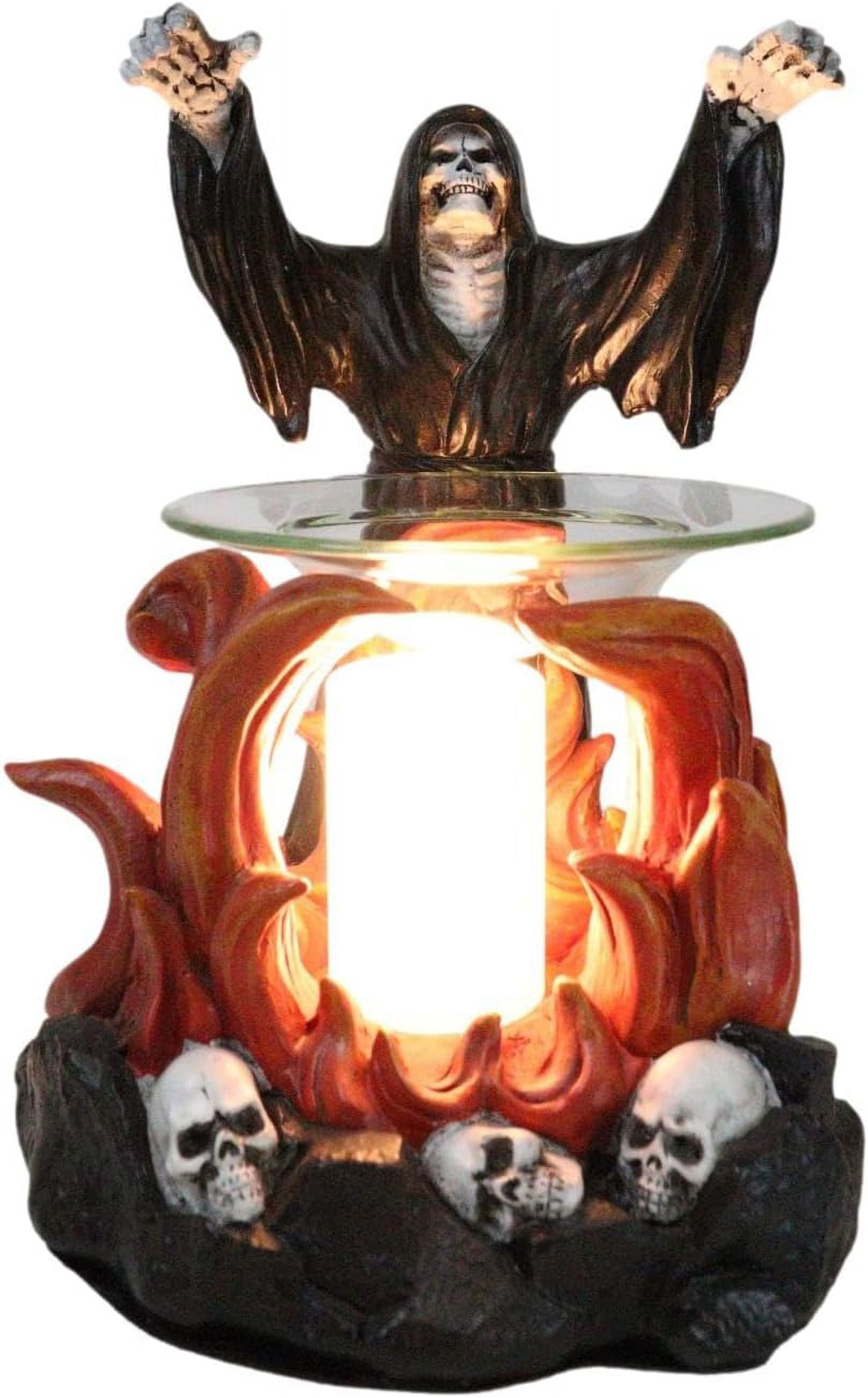 Ebros Fantasy Macabre Dark Conjuring Grim Reaper with Fire Magic ...