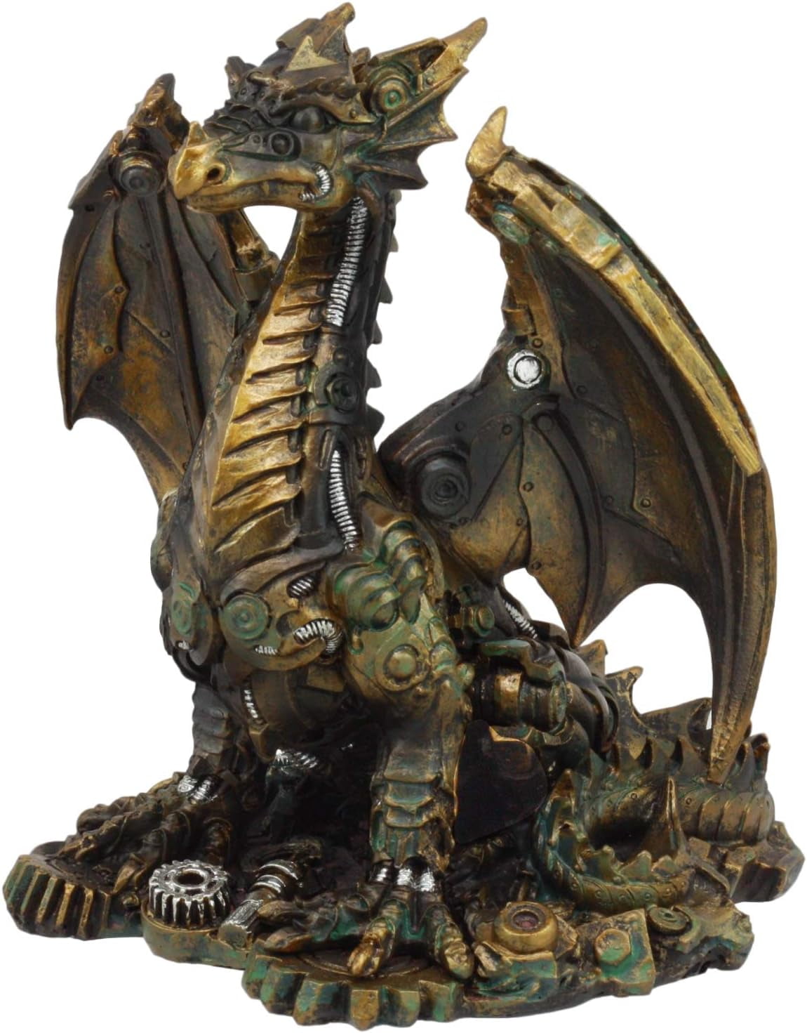 Ebros Fantasy Sci Fi Bronzite Steampunk Cyborg Dragon Figurine 7" Tall ...