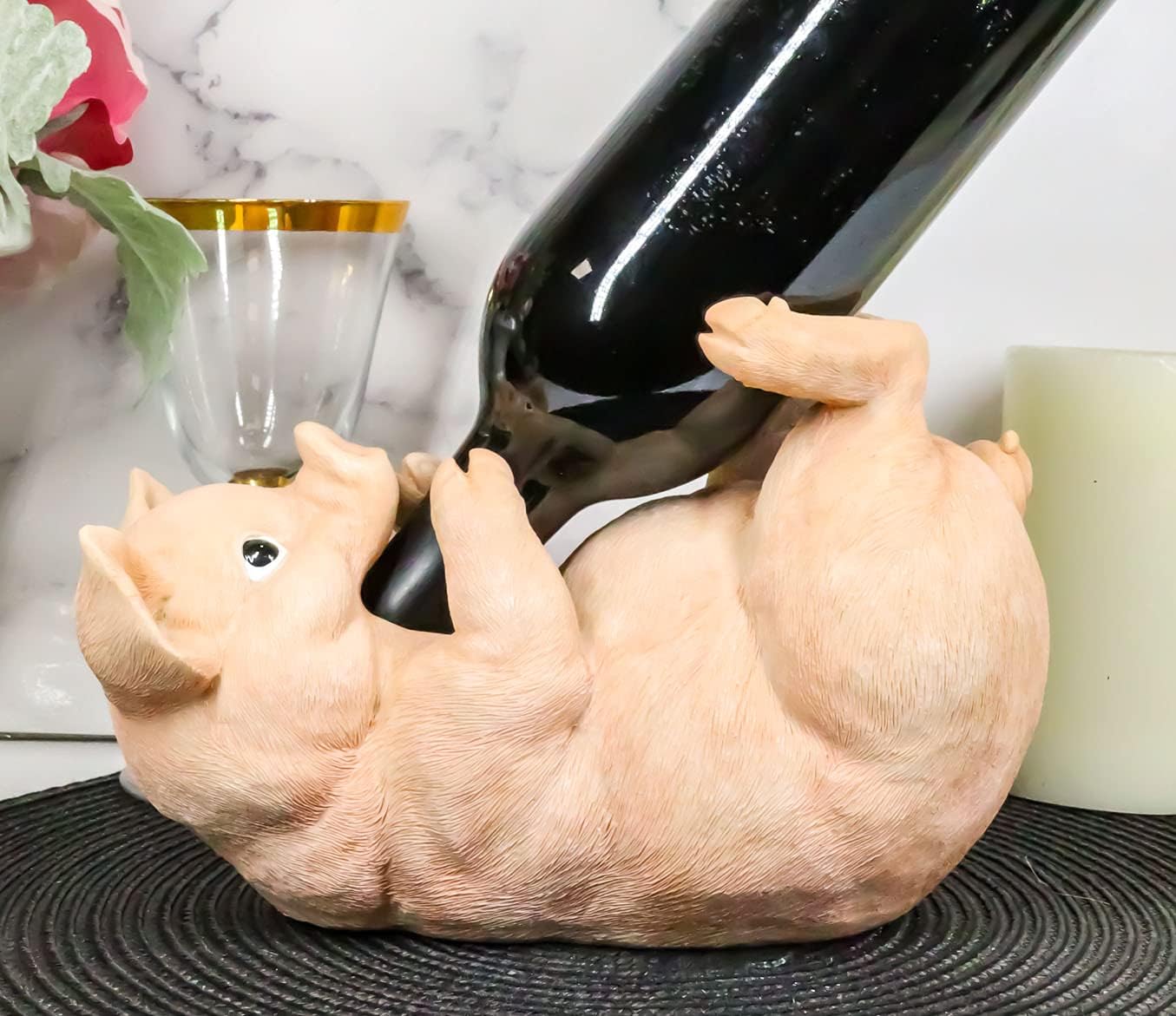 Ebros Farm Pig Wine Holder Statue Whimsical Practical Pig Wine Caddy ...
