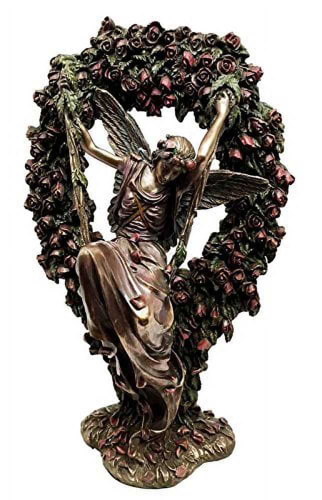 Ebros Faux Bronze Sheila Wolk Angel Gatekeeper Statue 10.5"Tall ...