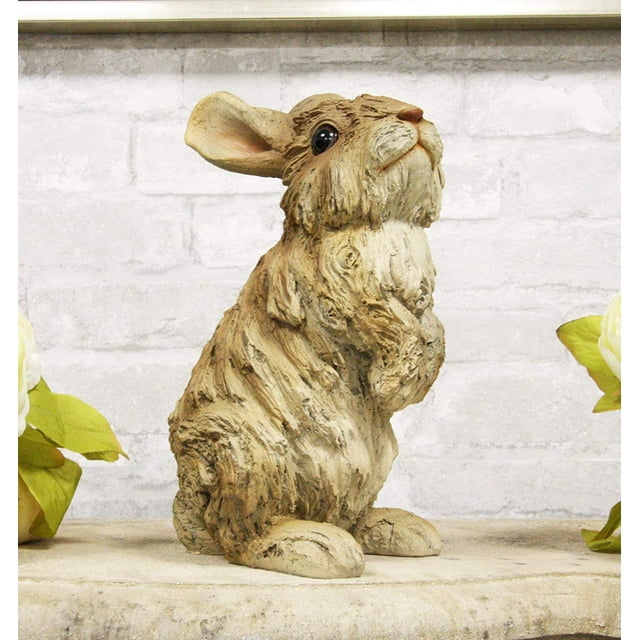 Free Shipping! Ebros Faux Driftwood Finish Design Standing Bunny Rabbit ...