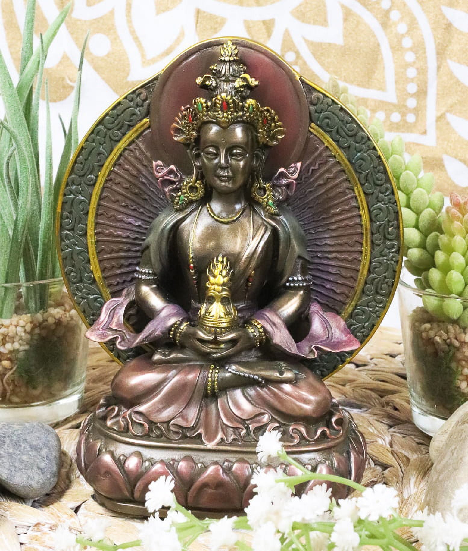 Ebros Feng Shui Buddhism Amitayus Buddha Amitabha Seated On Lotus ...