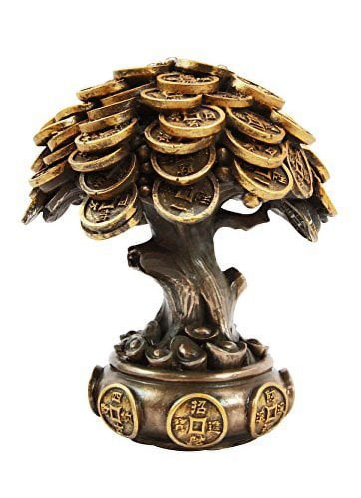Ebros Feng Shui Gold Tree Statue Money Coin Tree of Wealth And ...