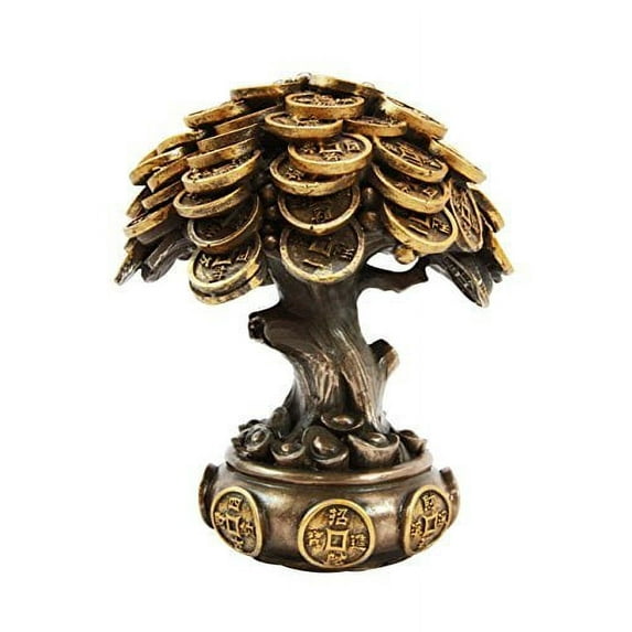 Ebros Feng Shui Gold Tree Statue Money Coin Tree of Wealth And ...