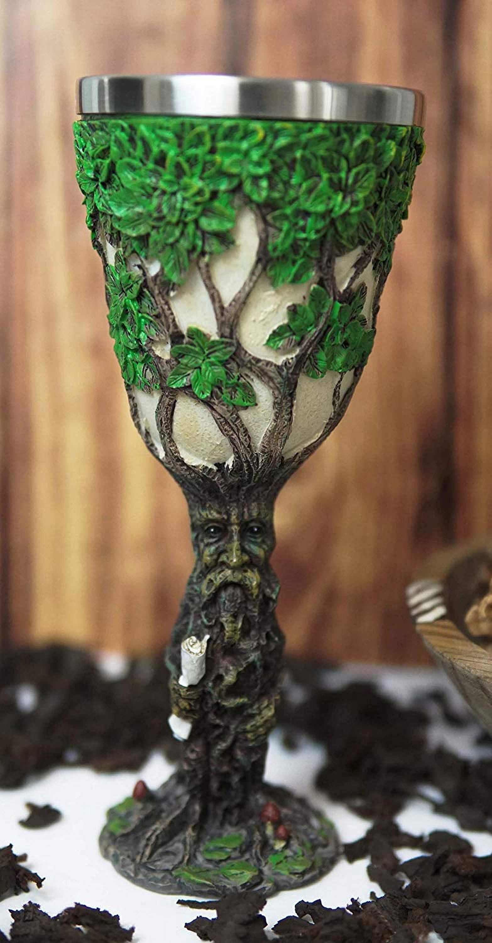 Ebros Forest Spirit Greenman Deity Tree Of Life Wine Goblet Chalice Cup ...