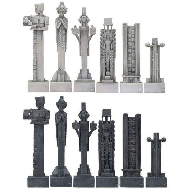 Ebros Frank Lloyd Wright Midway Gardens White and Black Sprites Chess ...