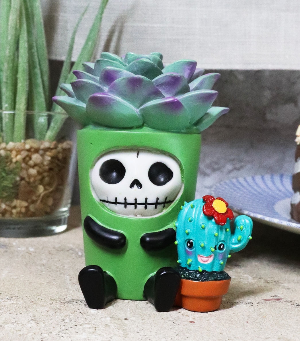Ebros Furry Bones Echy The Succulent Plant Pot With Cactus Skeleton ...