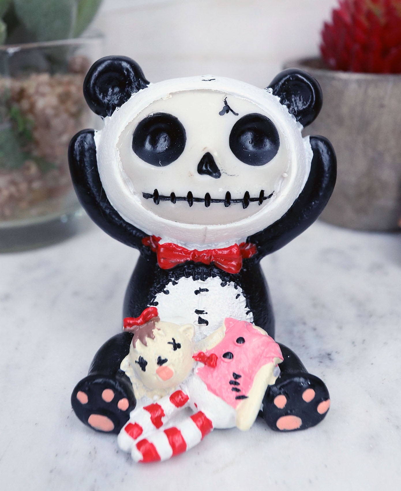 Ebros Furry Bones Panda Figurine 2.5"H Adorable Voodoo Skeleton ...