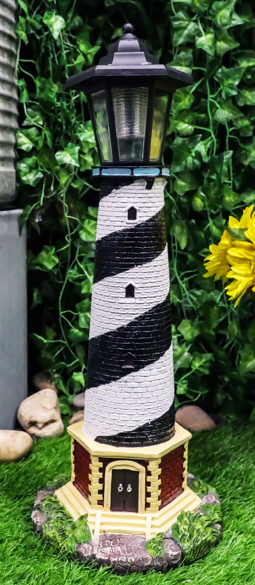 "Ebros Nautical Cape Hatteras Lighthouse Statue 20.5"" Tall with Solar ...