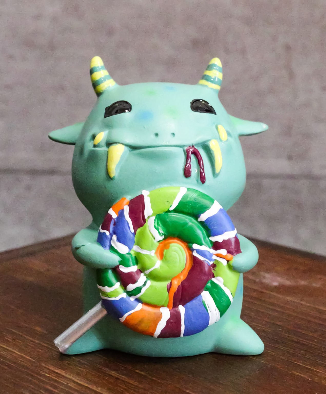 Ebros Gift Green Mogu Monster With Lollipop Sweet Tooth Hypnotic Alien ...