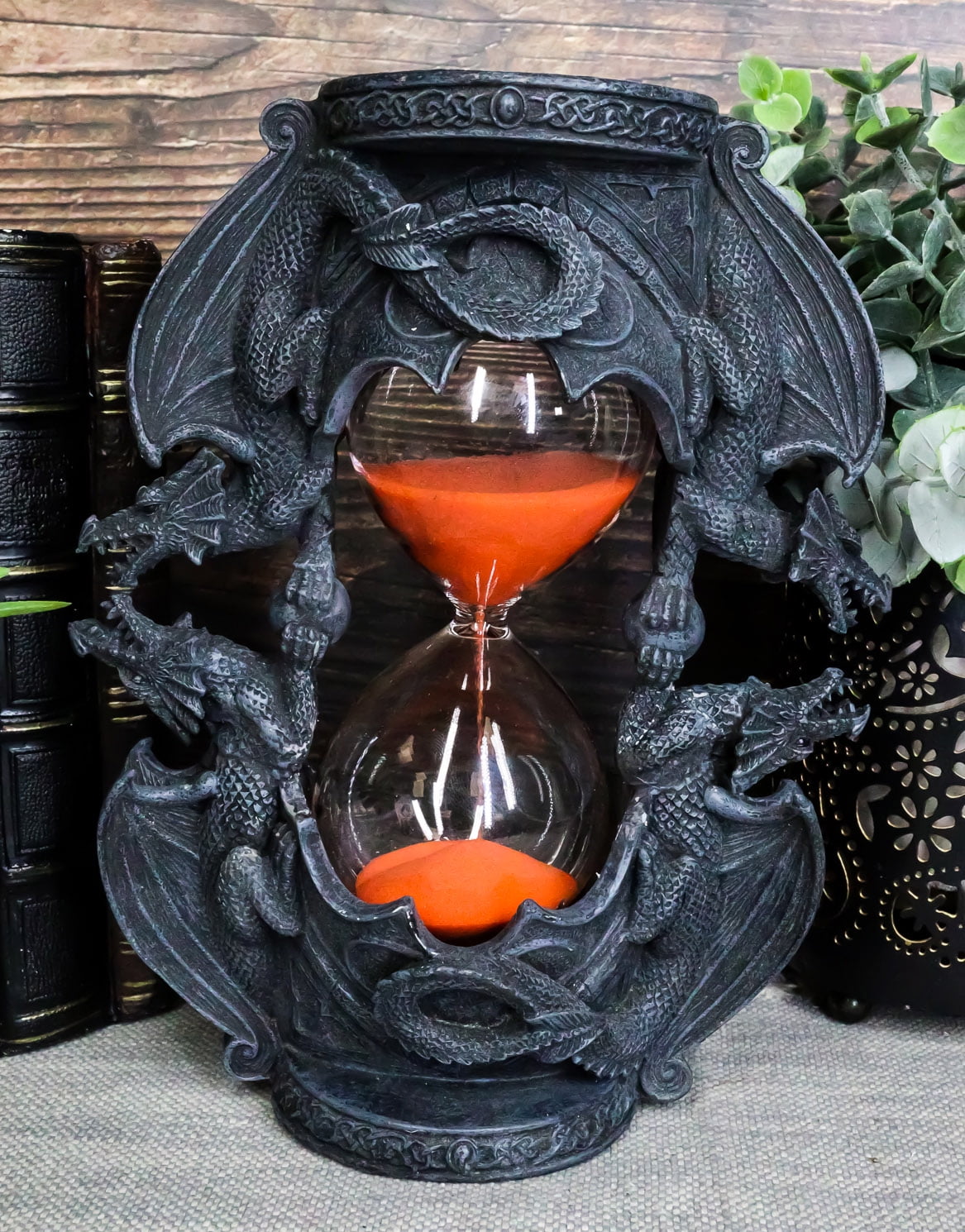 Ebros Gift Invertible Four Elemental Dragons Figurine Dragon Hourglass ...