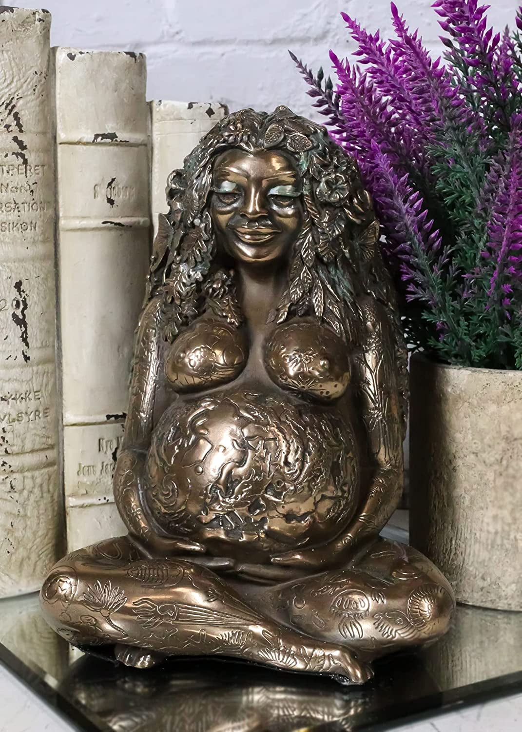 Ebros Gift Millennial Gaia Earth Mother Goddess Te Fiti Statue 7" Tall by Oberon Zell (Bronze ...