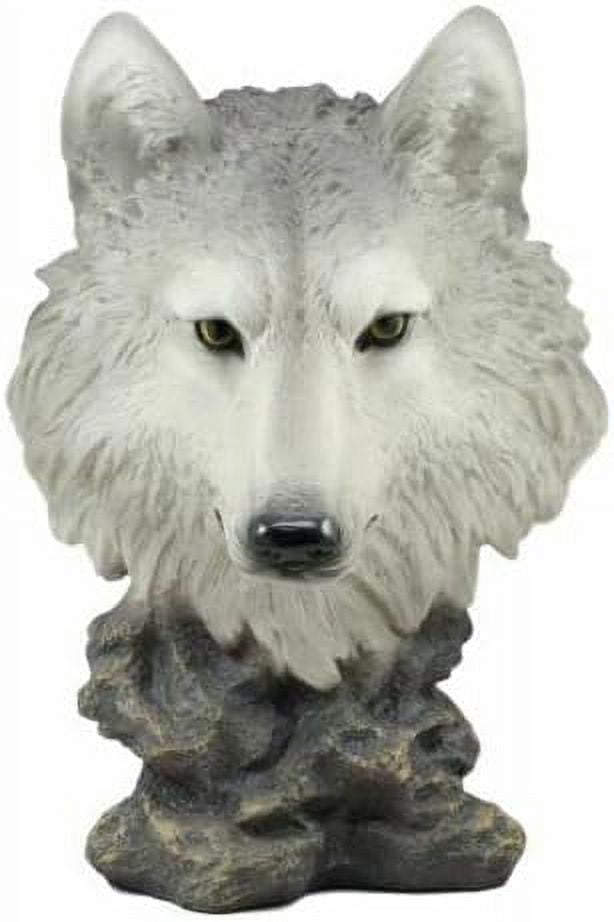Ebros Gift Realistic Large Gray Wolf Head Bust Statue 16" Tall Timber ...