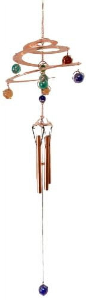 Ebros Gift Spiral Galaxy Copper Metal Wind Chime With Colorful Marbles ...