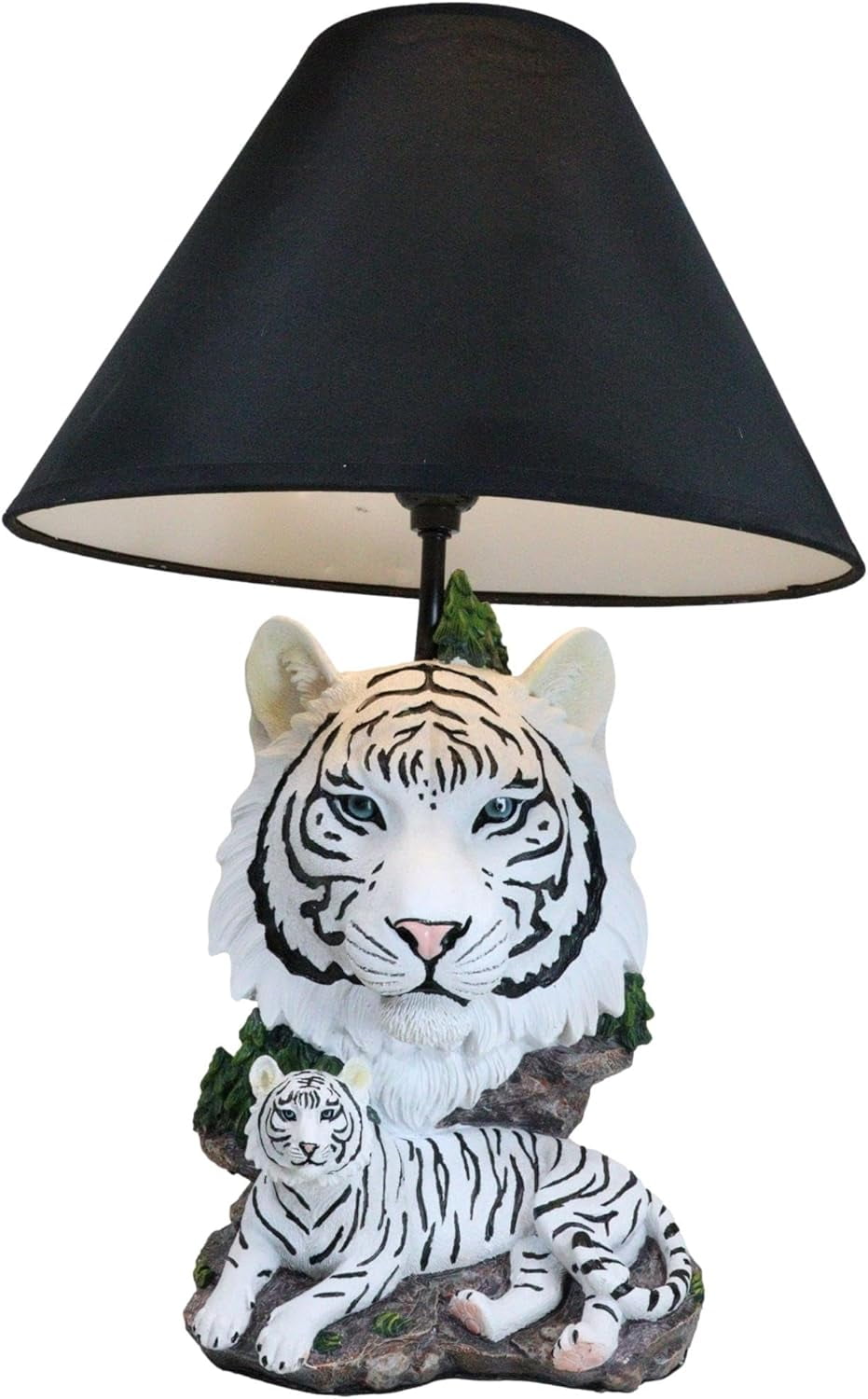 Ebros Gift White Striped Rare Alaskan Tiger Desktop Table Lamp Statue ...