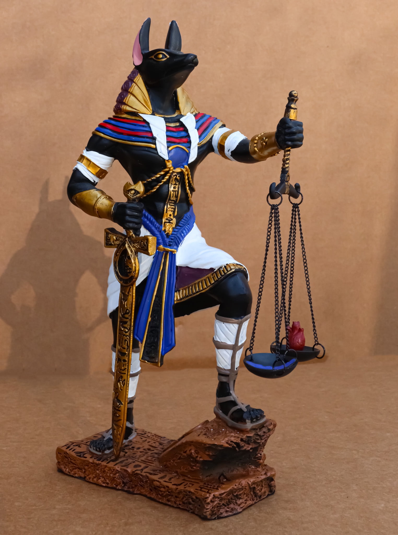 Ebros God Anubis with Scales of Justice and Sword of Judgement Figurine ...