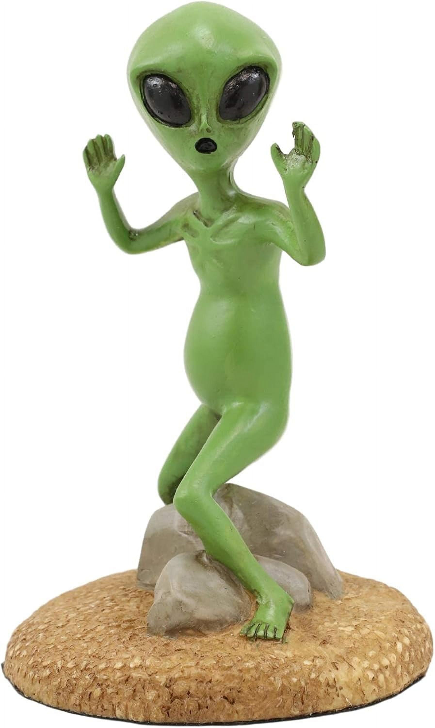 Ebros Gotcha! Area 51 Bizarre Green ET Roswell UFO Alien with Hands Up in Surrender Statue 4.5 ...