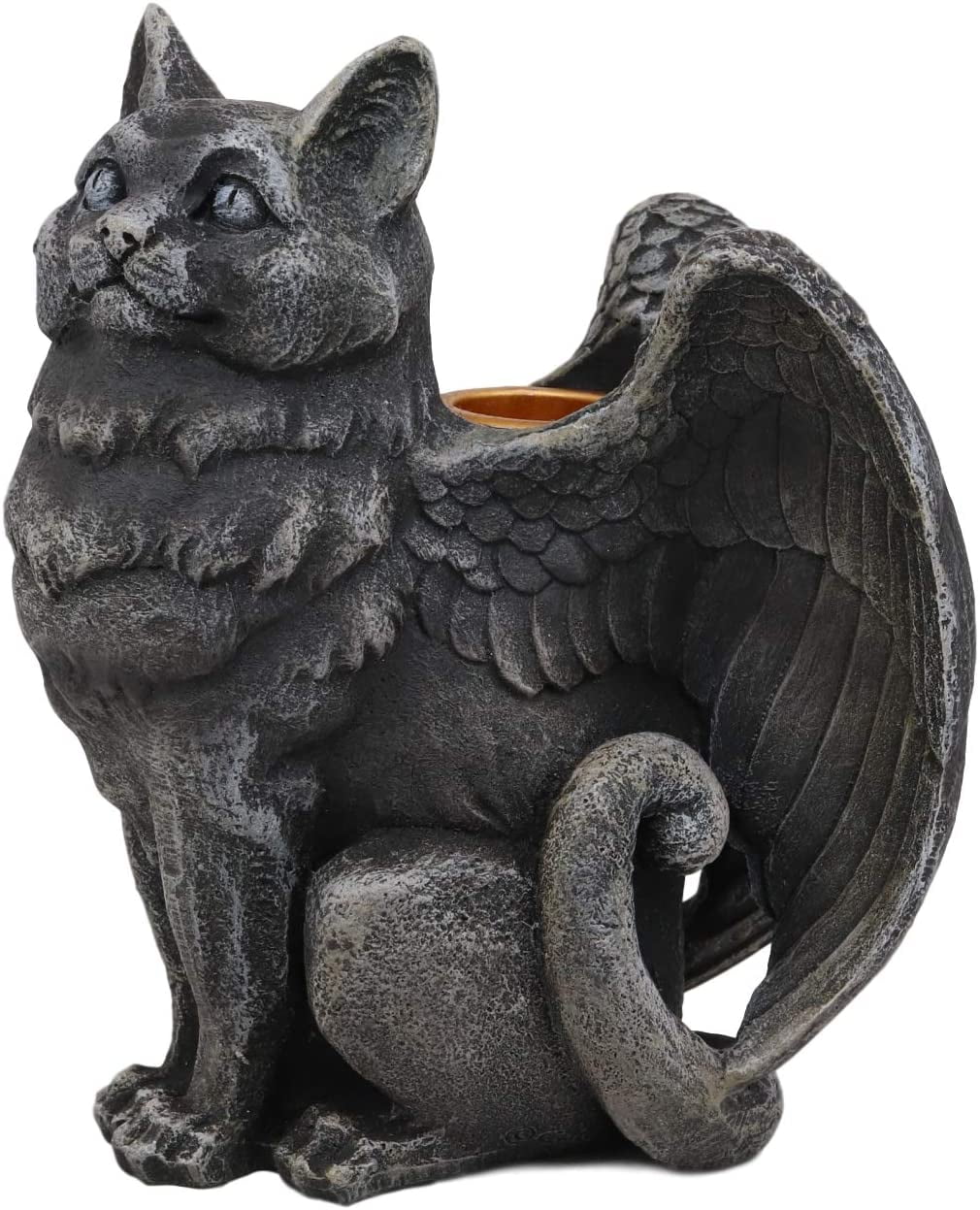 Ebros Gothic Angel Winged Catgoyle Cat Gargoyle Candle Holder Statue ...