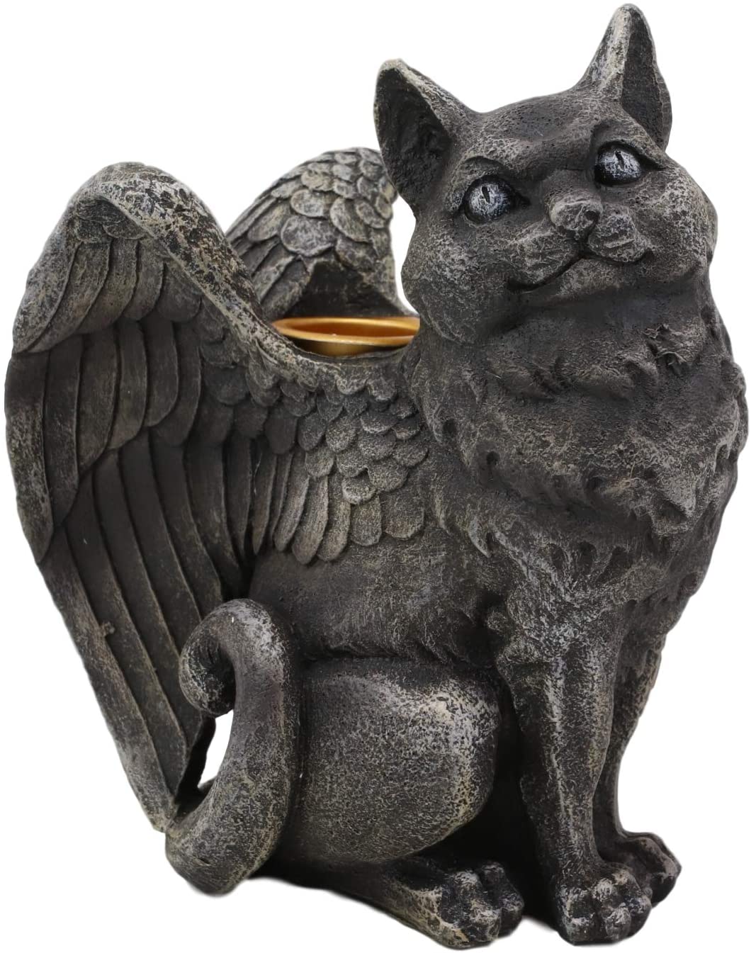 Ebros Gothic Angel Winged Catgoyle Cat Gargoyle Candle Holder Statue ...