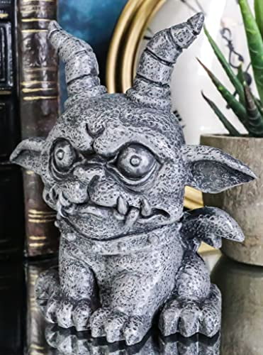 Ebros Gothic Horned Bulldog Gargoyle Agamon Figurine Small Mythical ...