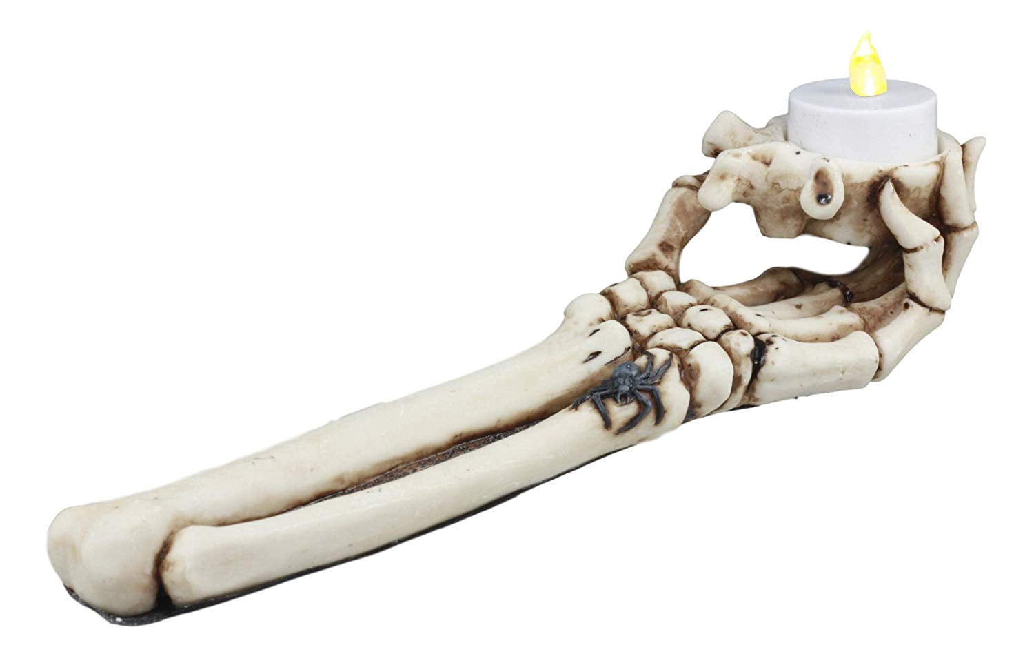 Ebros Gothic Skeletal Hand Candle Holder Figurine 10.5" Long Bone Hand ...