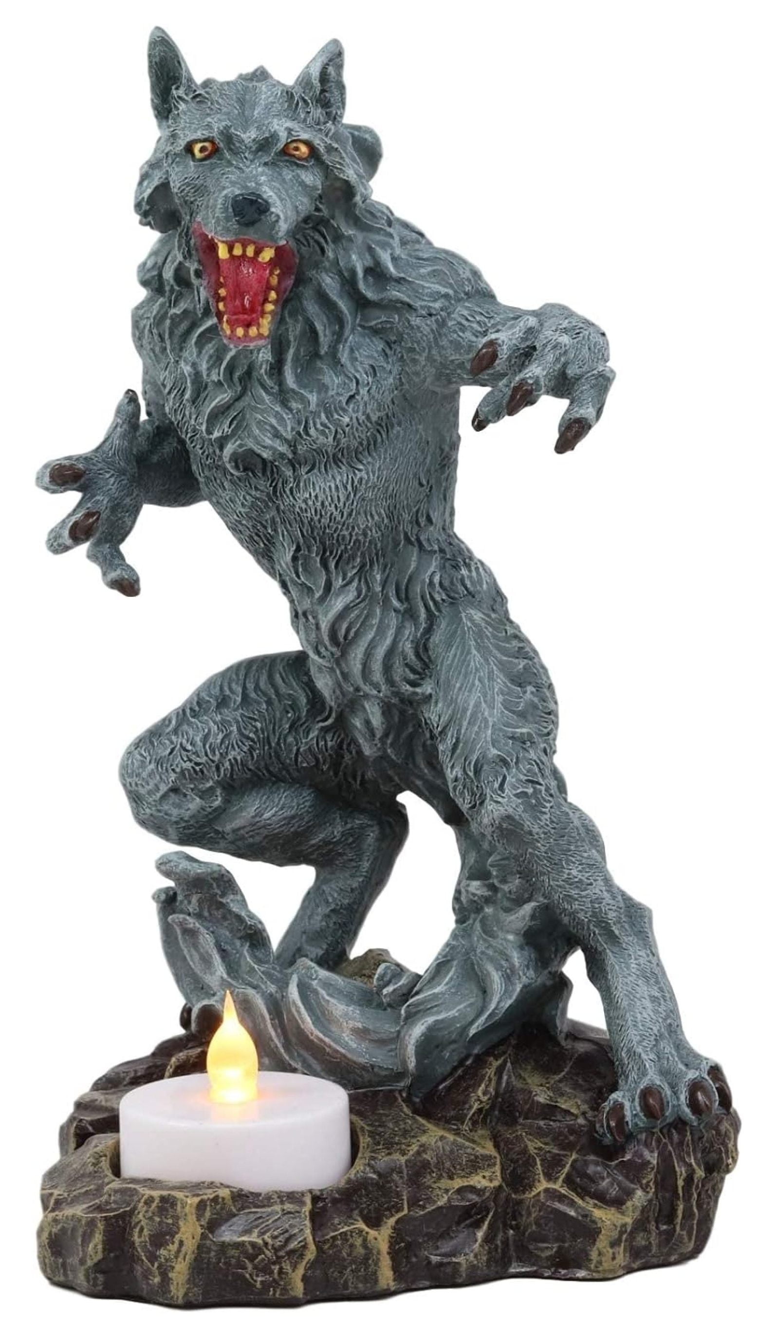 Ebros Gothic Werewolf Tea Light Candle Holder Statue Lycan Beast Man ...