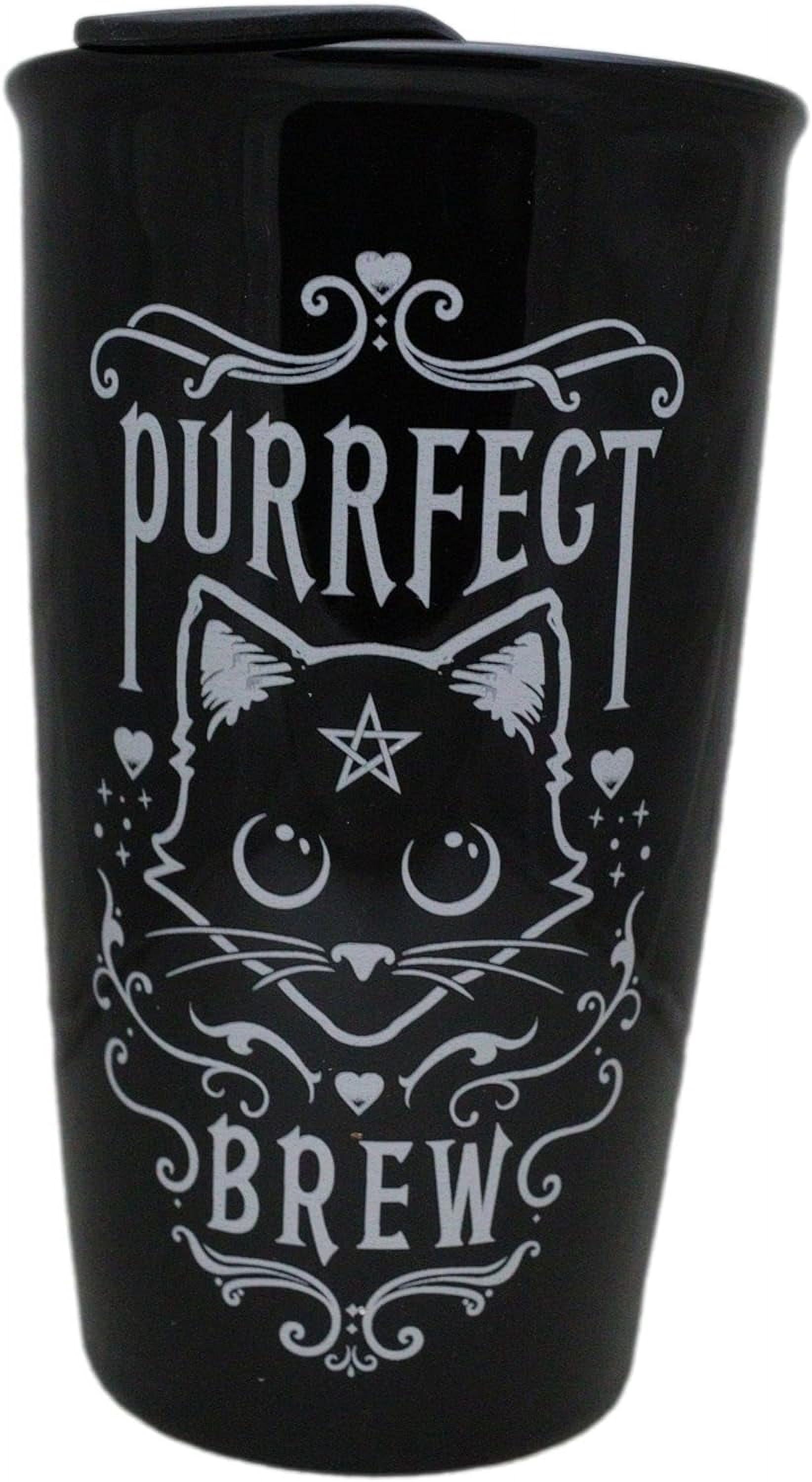 Ebros Gothic Wicca Purrfect Brew Pentagram Cat Witching Hour Double ...