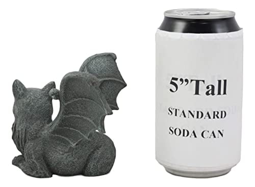 Ebros Gothic Winged Cat Gargoyle Ledge Shelf Desk Sitter Statue 4" Wide ...