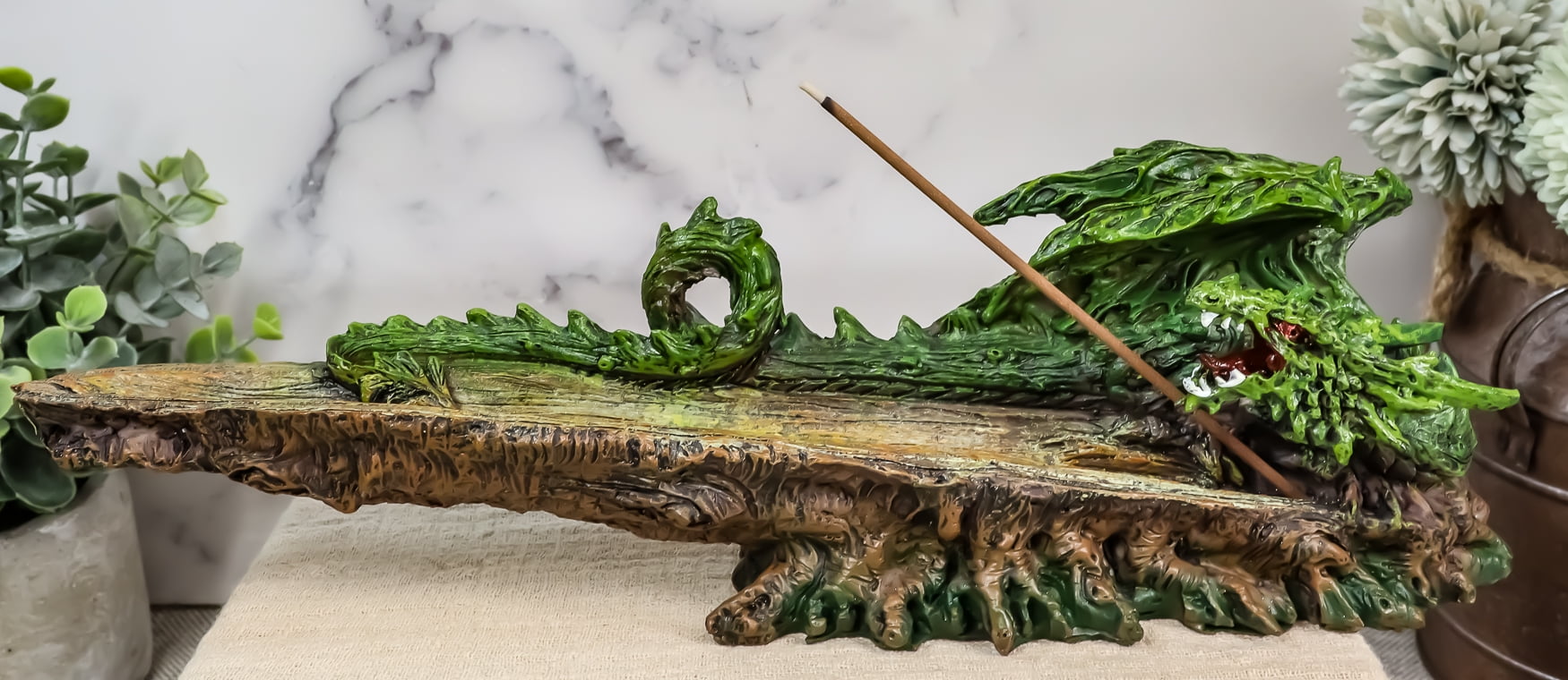 Ebros Green Earth Dryad Tree Greenman Dragon Incense Holder Burner ...