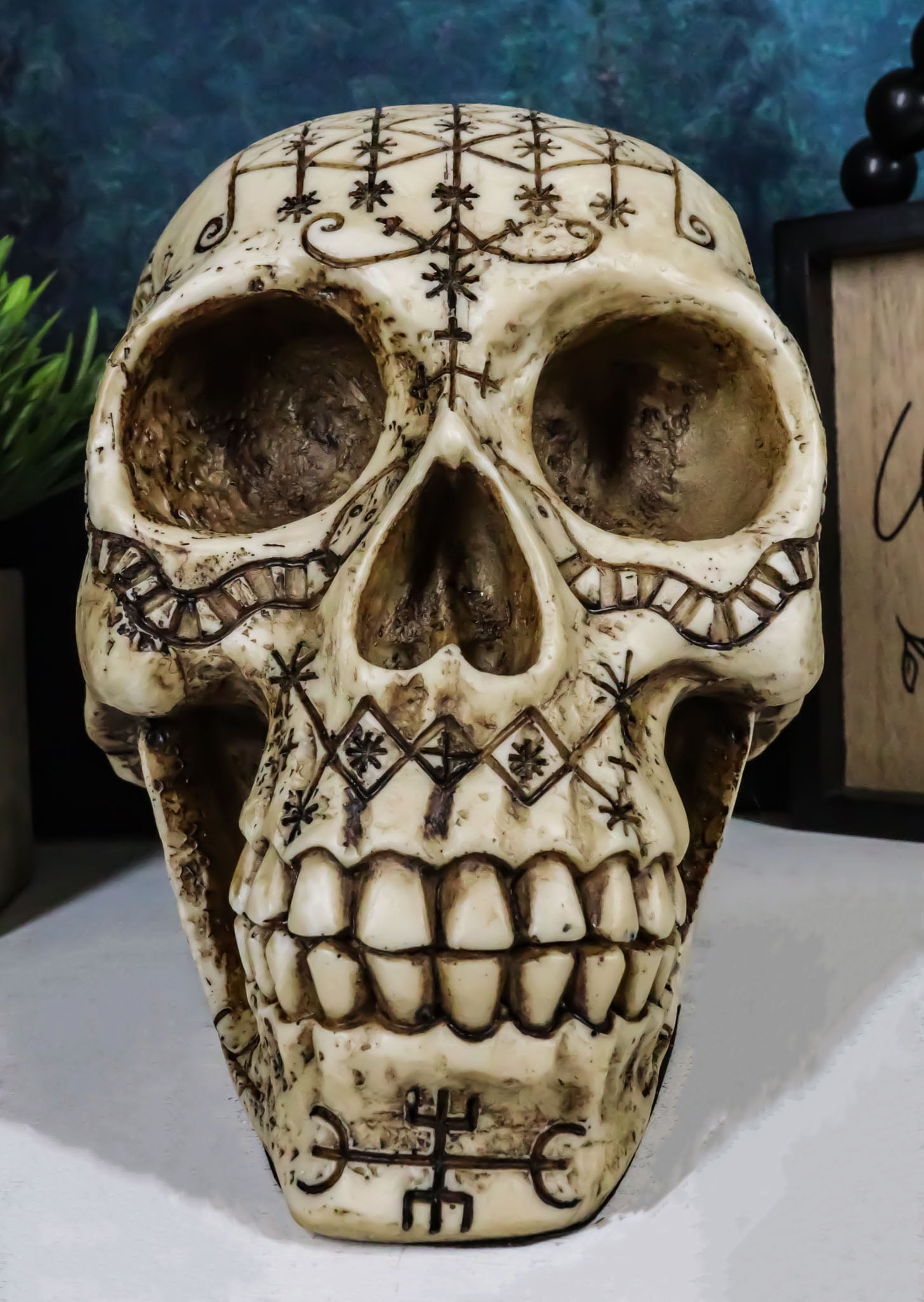 Ebros Haitian Ancient Voodoo Love Spells Talisman Tattoo Skull Statue 8 ...