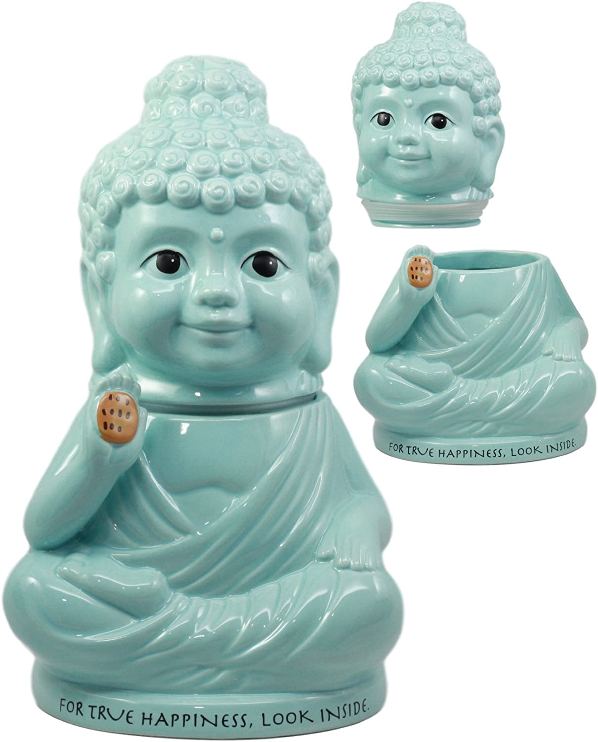 Ebros " Happiness" Enlightenment Medicine Buddha Ceramic Cookie Jar 10. ...