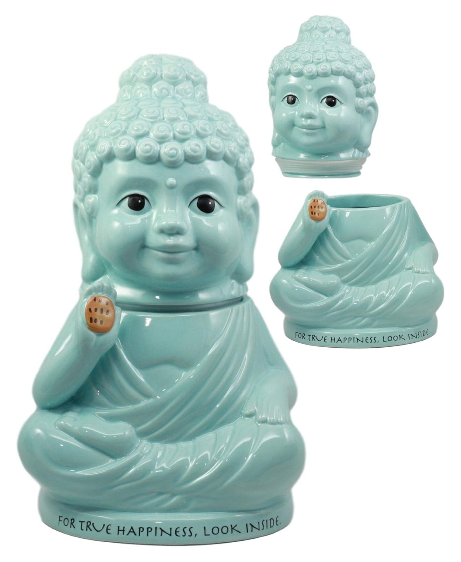 Ebros " Happiness" Enlightenment Medicine Buddha Ceramic Cookie Jar 10. ...