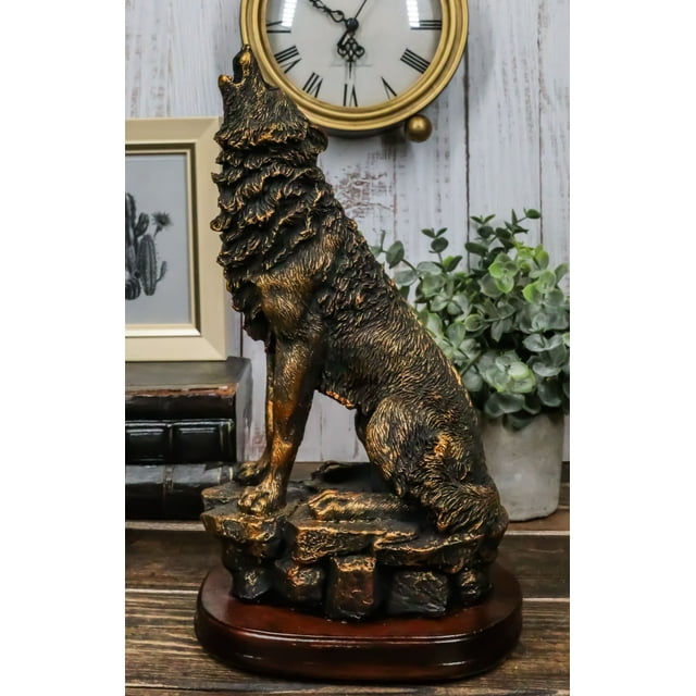 Ebros Howling Wolf Statue 10.5" Tall Alpha Wolf Pack Figurine in Faux ...