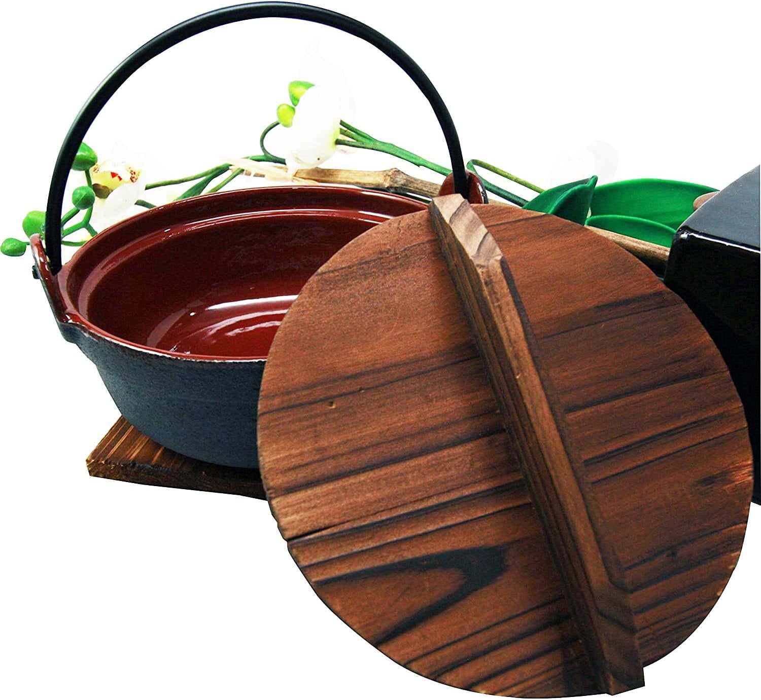 Ebros Japanese Style Traditional Cookware Serveware Cast Iron Sukiyaki ...